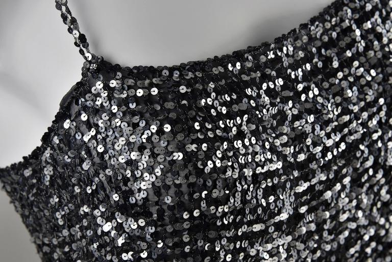 Chanel 1999A Pewter/Silver Sequin Top FR 40 For Sale at 1stDibs