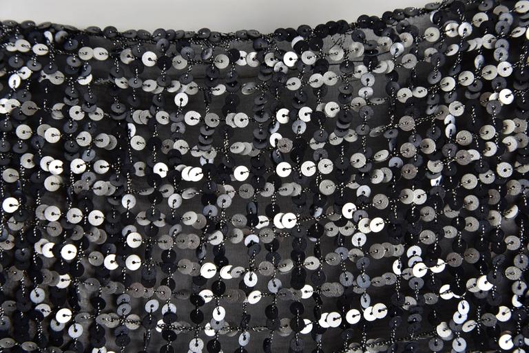Chanel 1999A Pewter/Silver Sequin Top FR 40 For Sale at 1stDibs