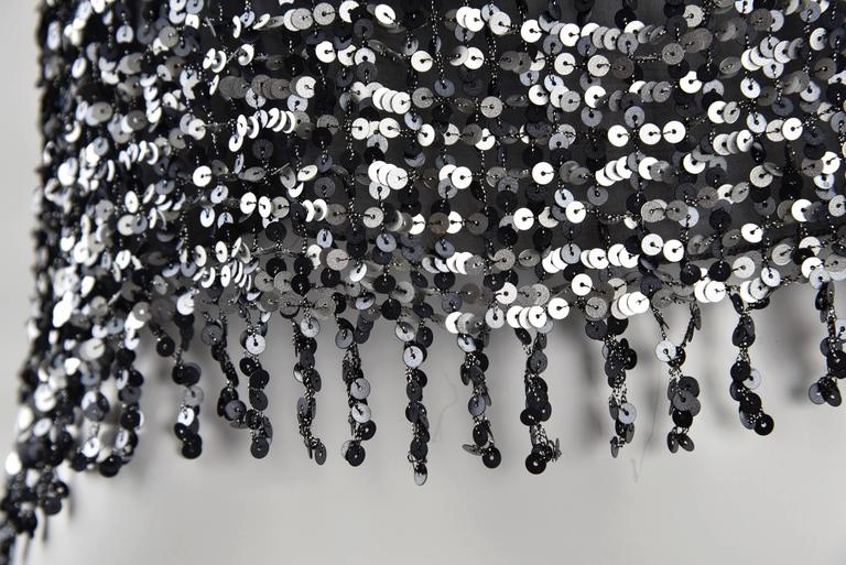 Chanel 1999A Pewter/Silver Sequin Top FR 40 For Sale at 1stDibs
