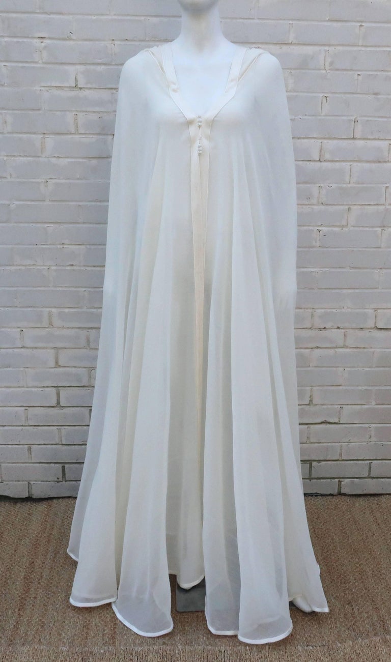 Ethereal Fine Muslin Hooded Robe For Sale at 1stDibs | muslin robe