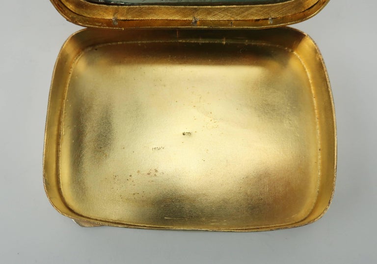Vintage Italian Silver Gold Vermeil Enameled Powder Compact Box at 1stDibs
