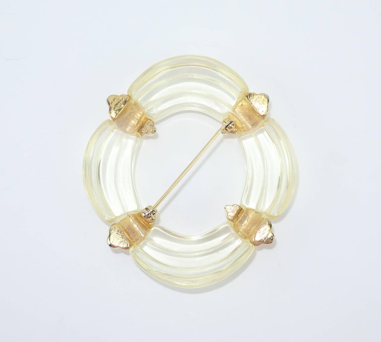 Vintage Givenchy Lucite and Gold Tone Brooch at 1stDibs | givenchy ...
