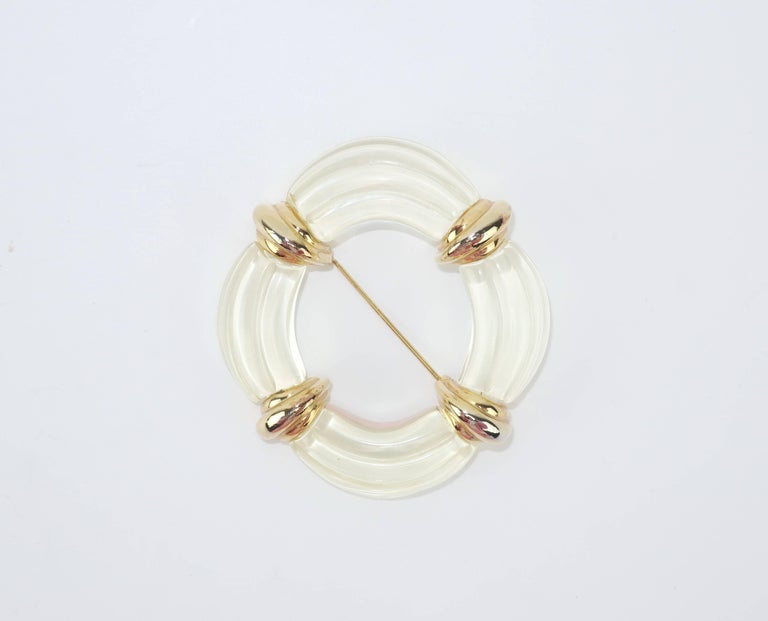 Vintage Givenchy Lucite and Gold Tone Brooch at 1stDibs | givenchy ...