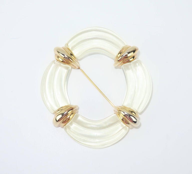 Vintage Givenchy Lucite and Gold Tone Brooch at 1stDibs | givenchy ...