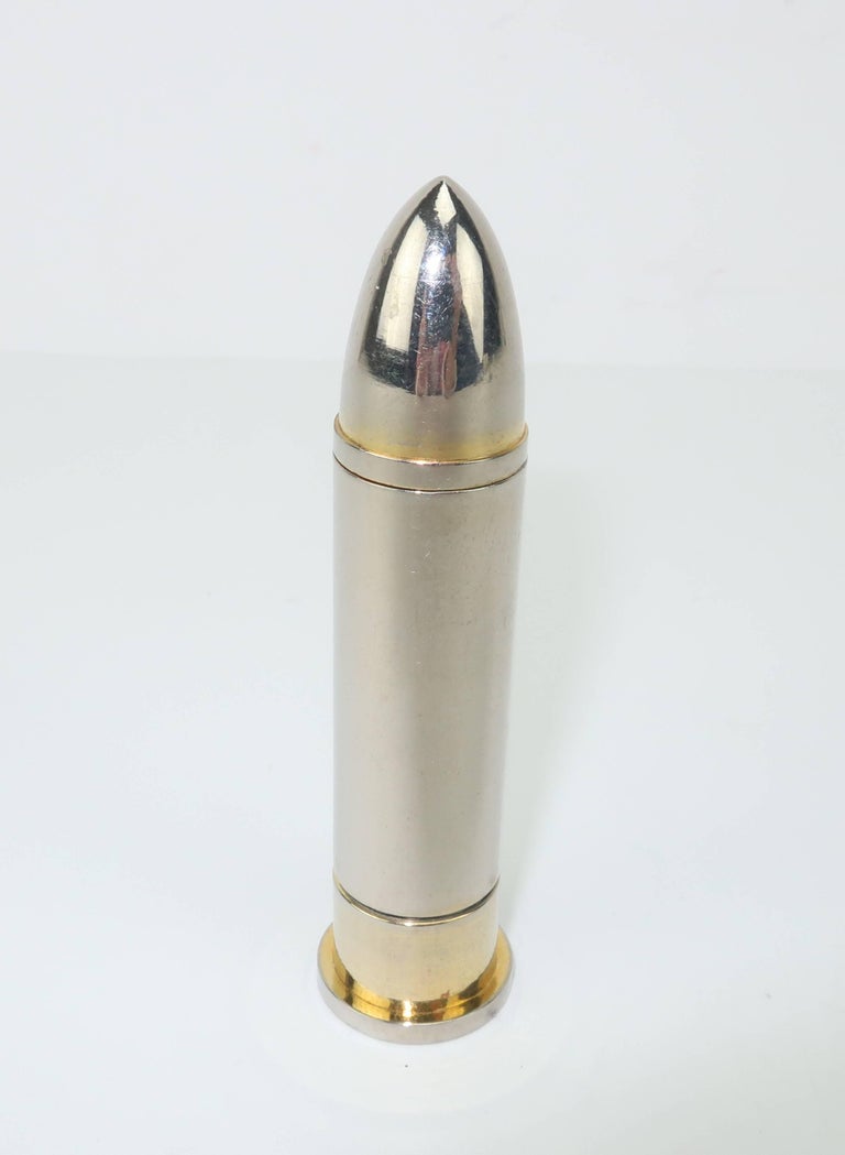 Vintage Chrome and Brass Italian Bullet Pill Box at 1stDibs | chanel ...