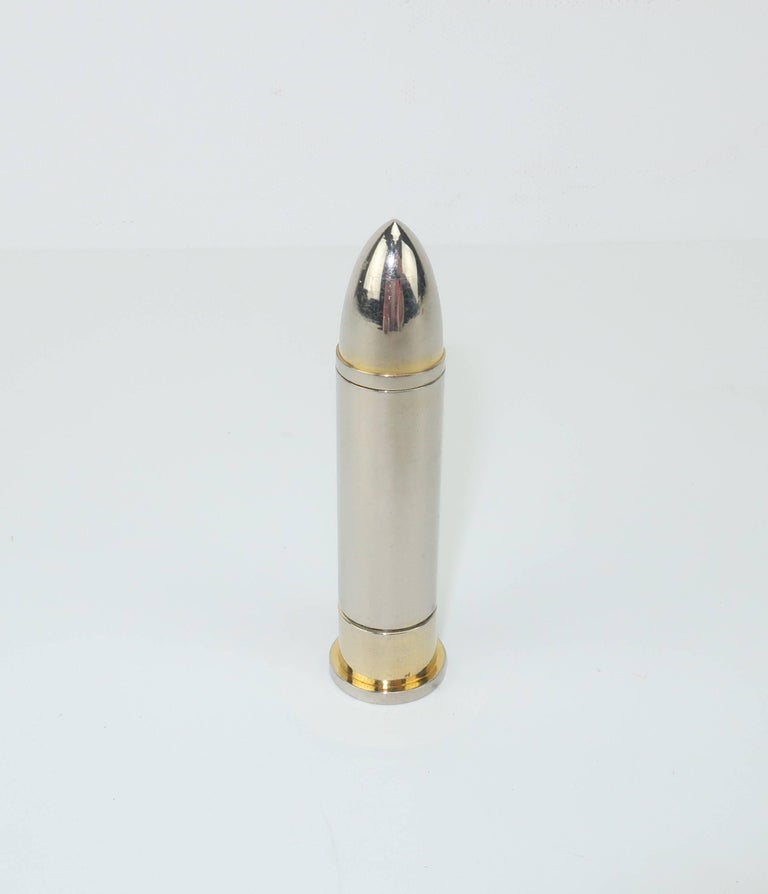 Vintage Chrome and Brass Italian Bullet Pill Box at 1stDibs | chanel ...