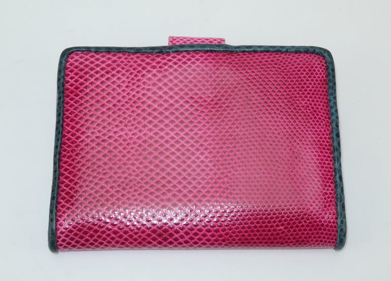 Sharif Vintage Hot Pink Lizard Skin Bifold Card Case Wallet at 1stDibs ...