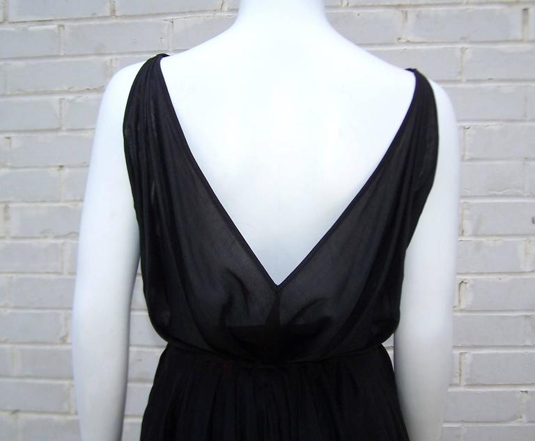 c.1950 Classic Claire McCardell Full Skirted Black Cotton Dress at ...