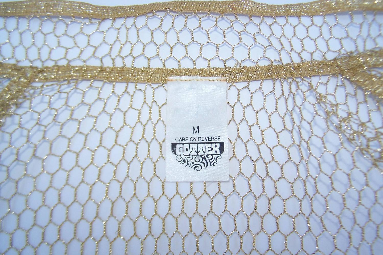c.1970 Gottex Gold Fishnet Swimsuit Cover-Up at 1stdibs