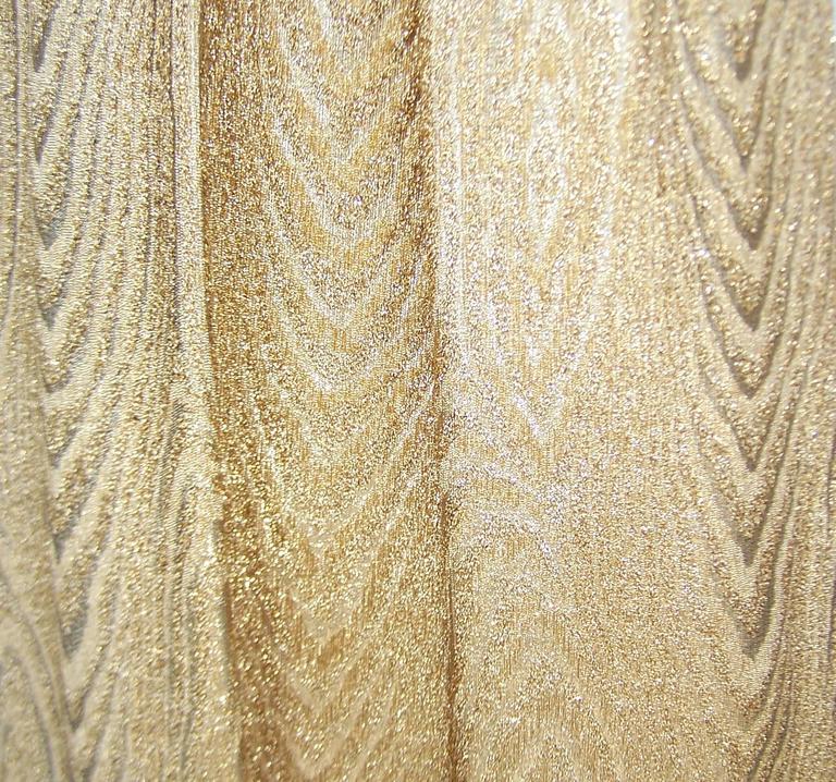 C.1970 Anne Fogarty Gold Moire Style Empire Dress With Velvet and ...