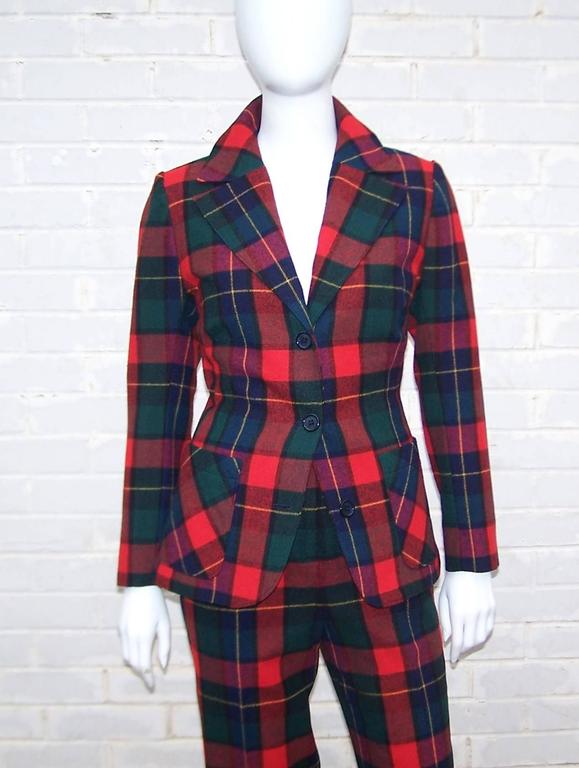 Preppy and Punk C.1970 Classic Pendleton Tartan Plaid Wool Pant Suit at ...