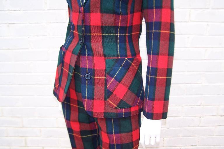 Preppy and Punk C.1970 Classic Pendleton Tartan Plaid Wool Pant Suit at ...