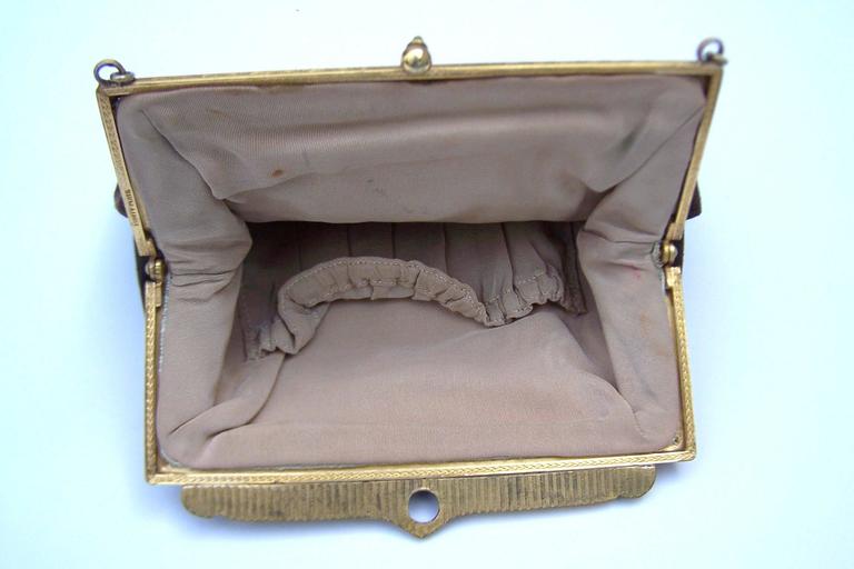 Lovely C.1930 Trinity Plate Brown Suede Pearl Encrusted Dance Purse ...