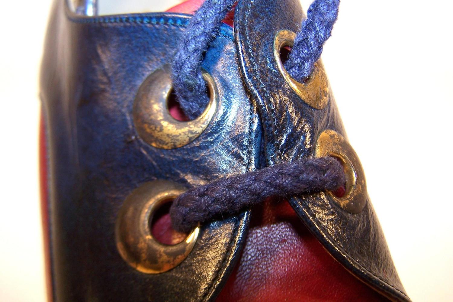 Glam Era 1970's Nina Spectator Style Leather Platform Shoes For Sale at ...