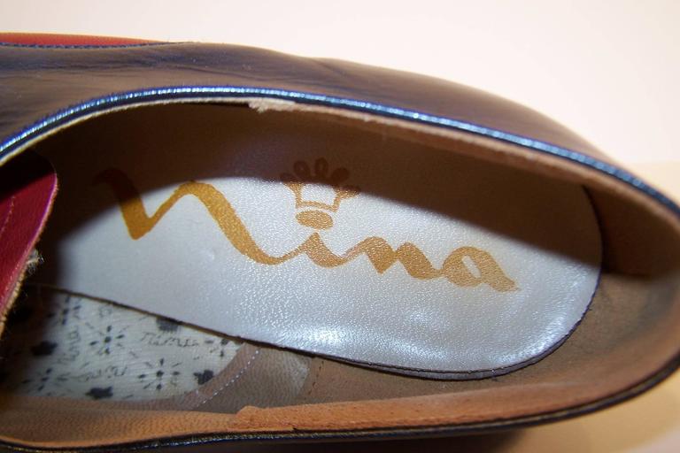 Glam Era 1970's Nina Spectator Style Leather Platform Shoes For Sale at ...