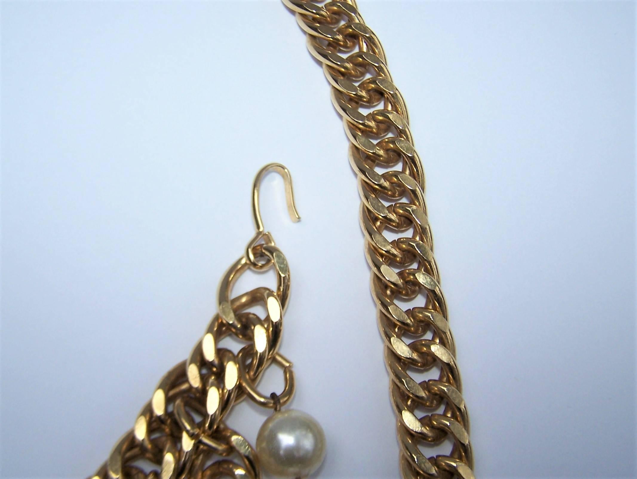 Classic 1980's Gold Chain Swag Belt With Pearls at 1stDibs | pearl ...