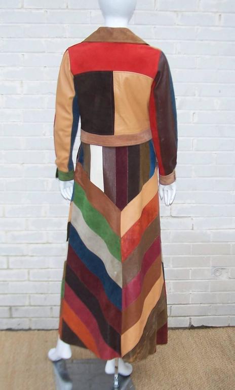 Bohemian C.1970 Patchwork Leather Motorcycle Jacket and Maxi Skirt at ...