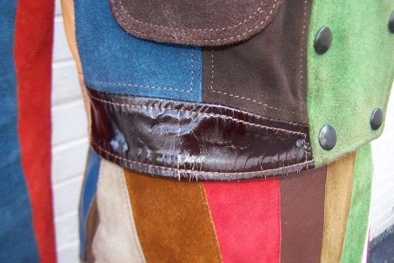 Bohemian C.1970 Patchwork Leather Motorcycle Jacket and Maxi Skirt at ...