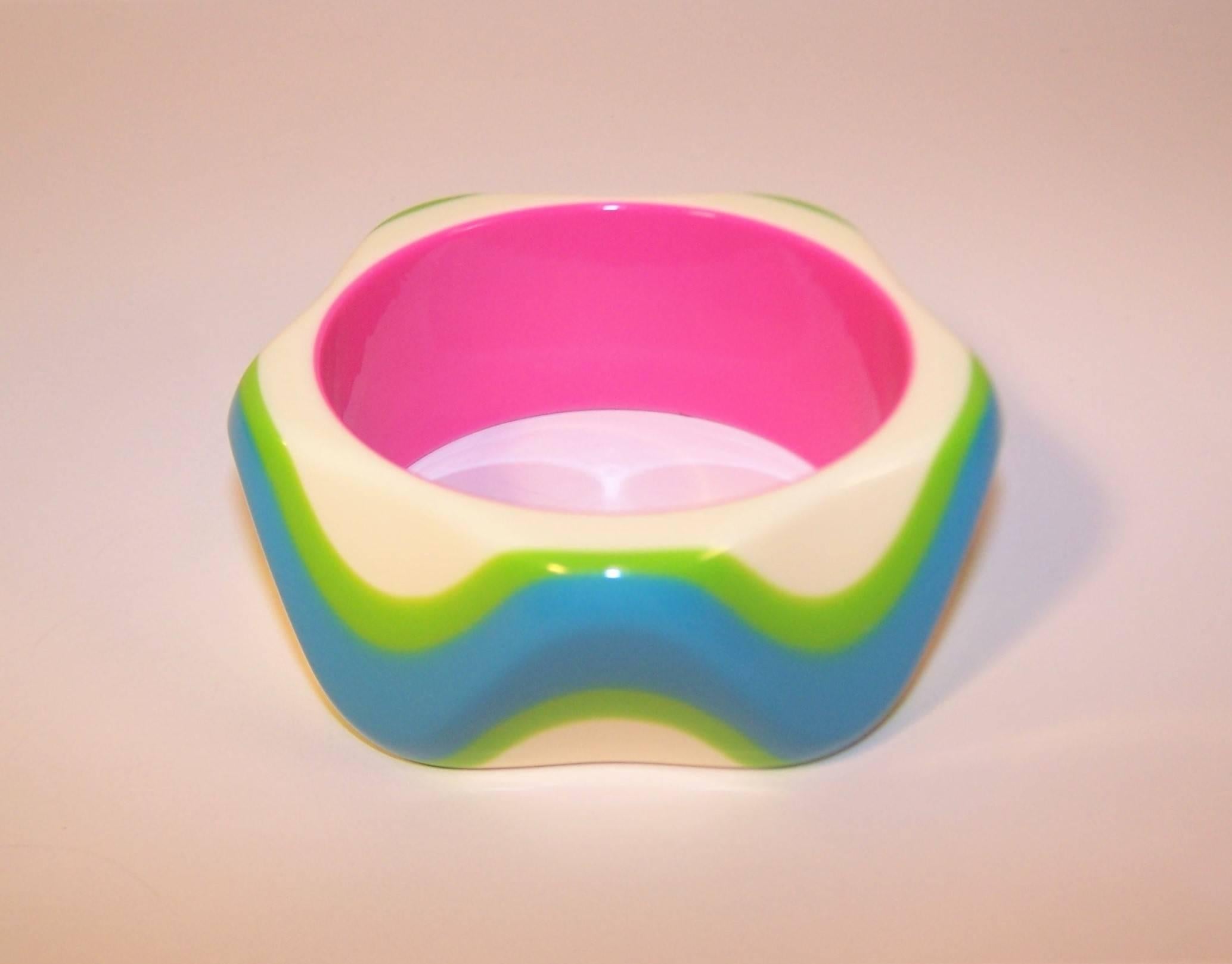 Color Pop 1980's Chunky Bangle Bracelet at 1stDibs