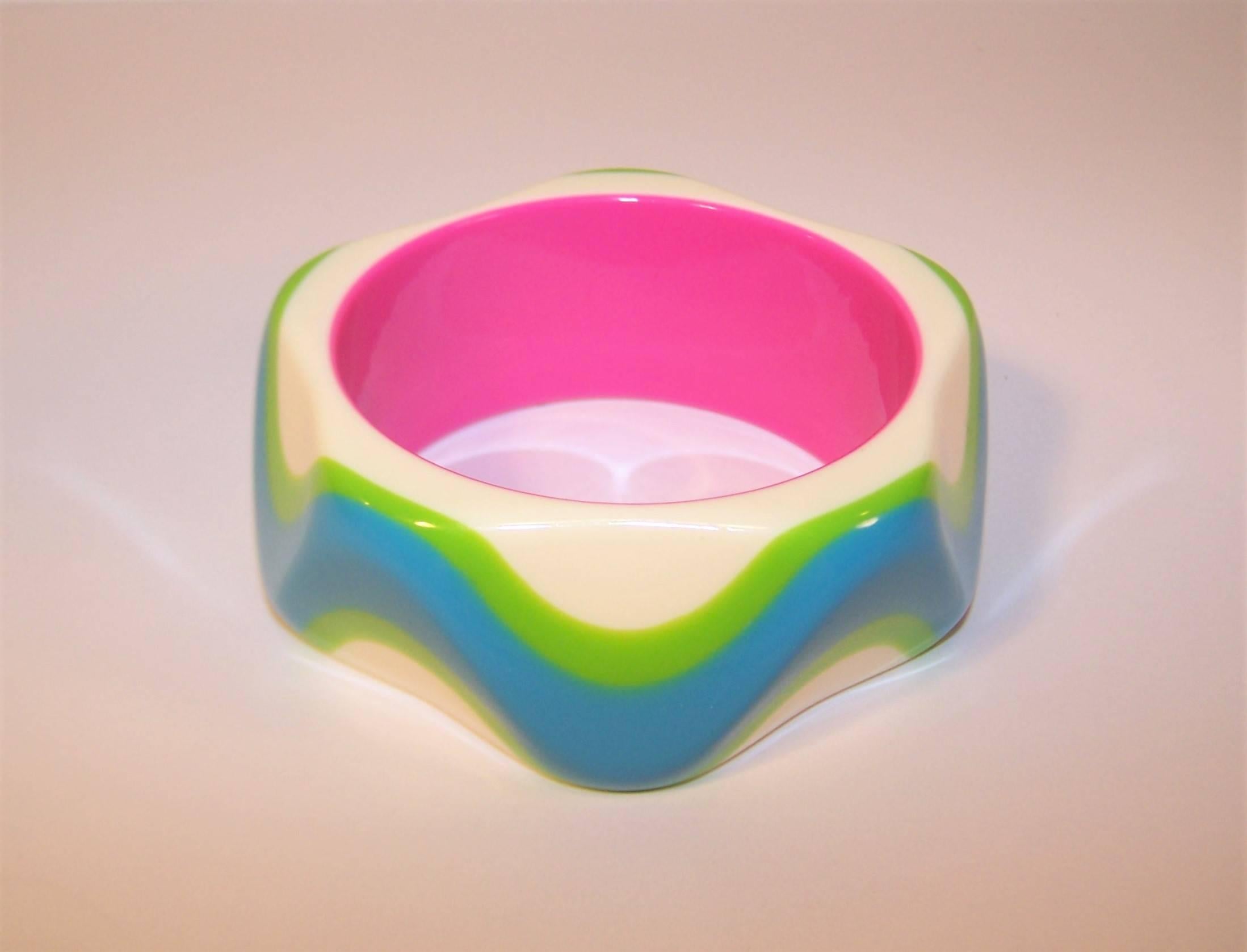 Color Pop 1980's Chunky Bangle Bracelet at 1stDibs