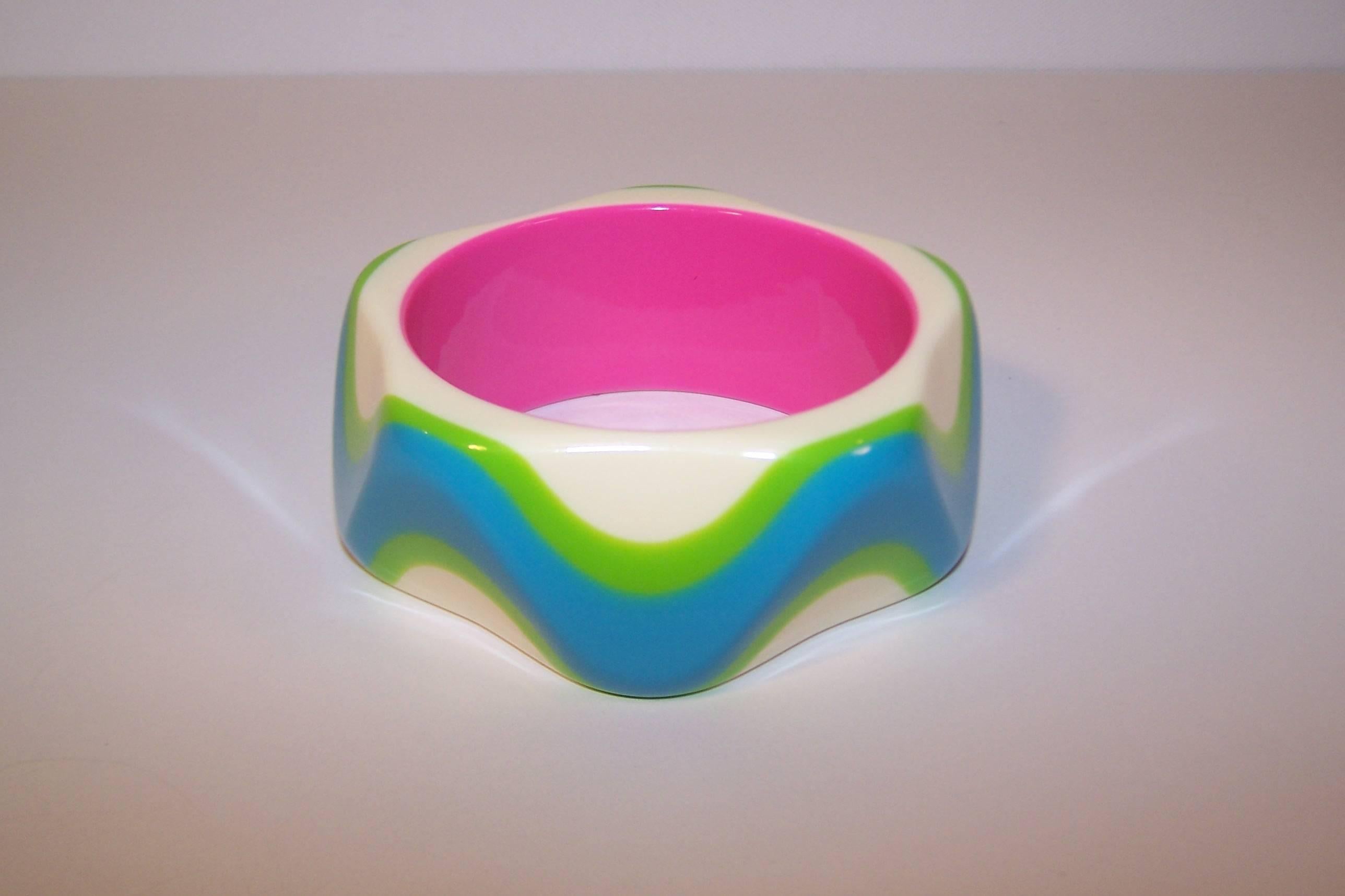 Color Pop 1980's Chunky Bangle Bracelet at 1stDibs