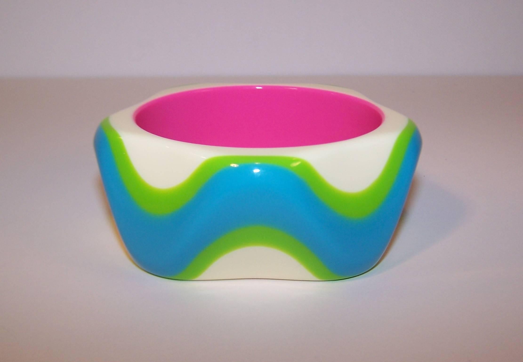 Color Pop 1980's Chunky Bangle Bracelet at 1stDibs