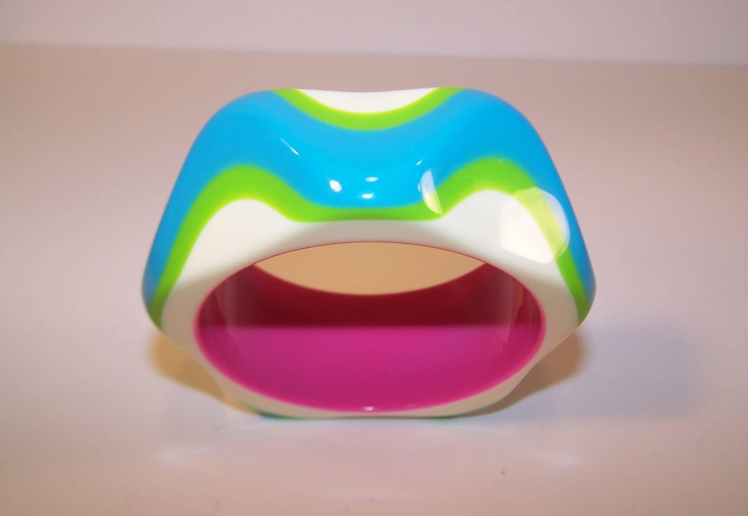 Color Pop 1980's Chunky Bangle Bracelet at 1stDibs