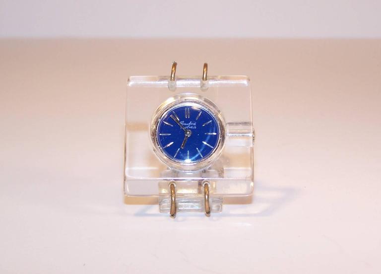 Mod 1960's Crawford Lucite Watch With Cobalt Blue Face at 1stDibs ...