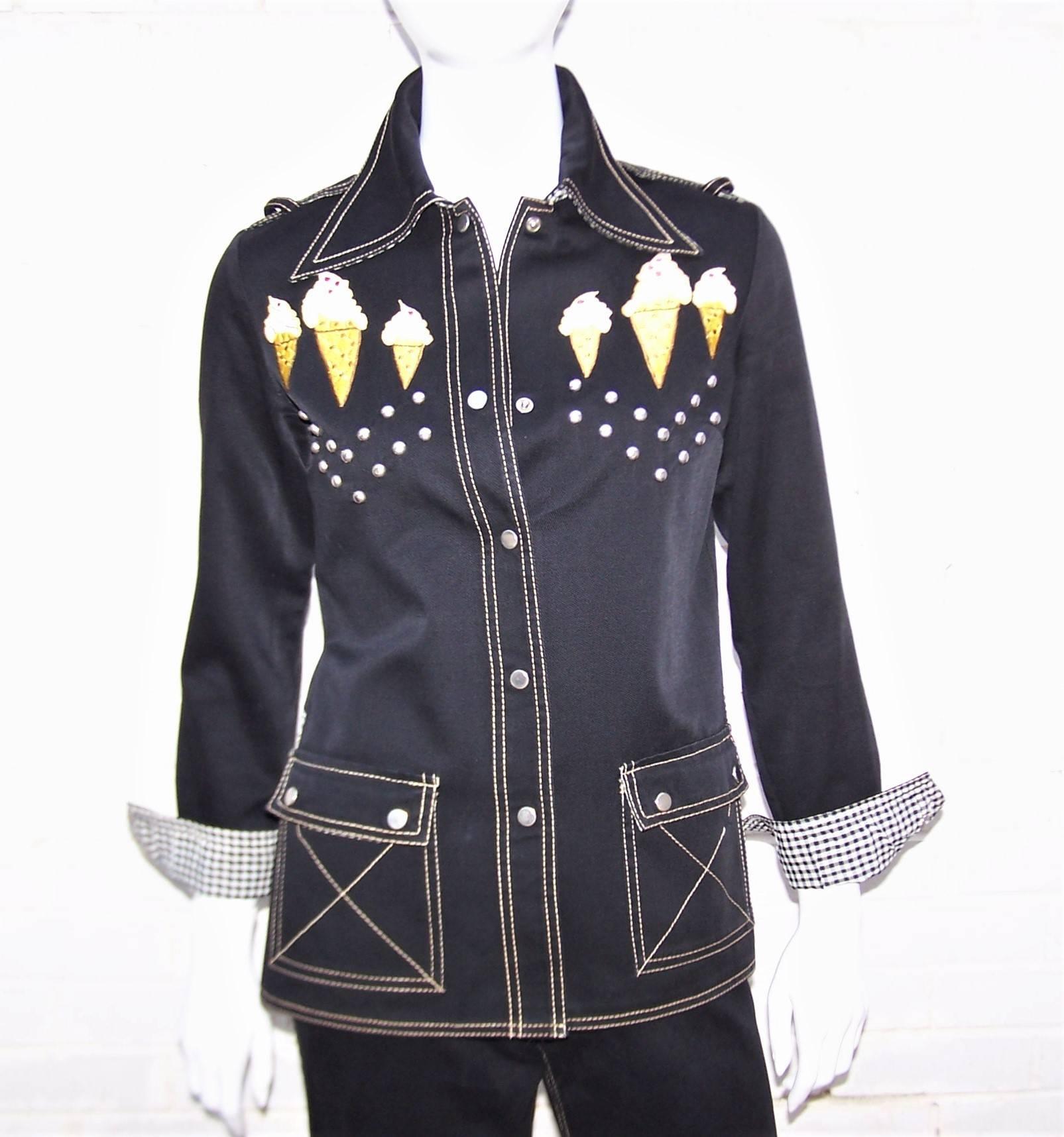 Studded 1970's Bell Bottom Suit With Ice Cream Cone Appliques For Sale ...