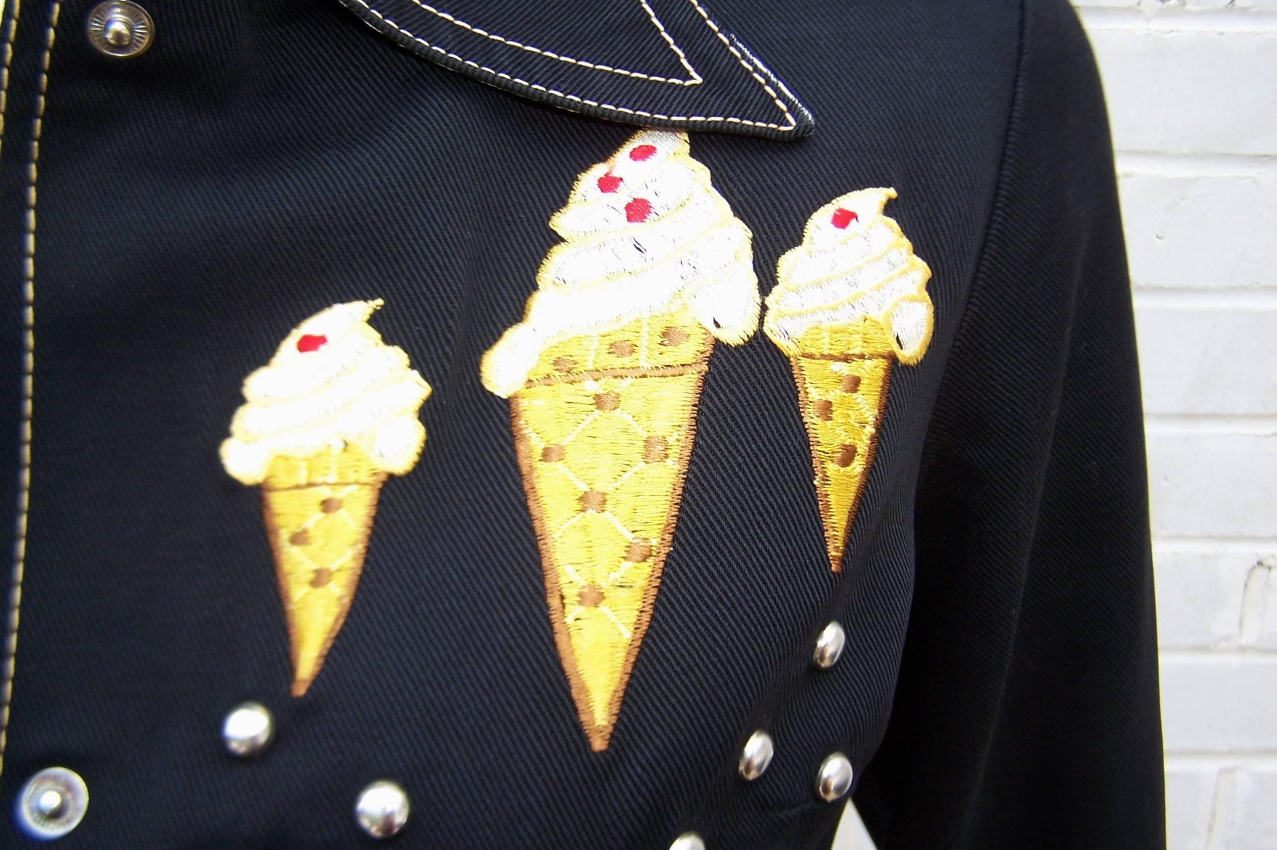 Studded 1970's Bell Bottom Suit With Ice Cream Cone Appliques For Sale ...