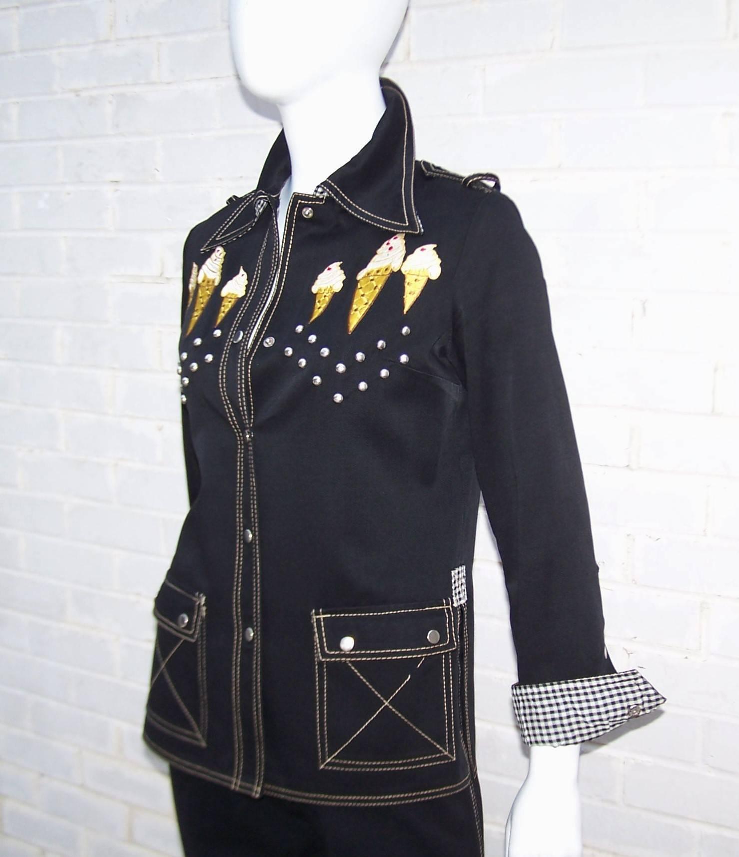 Studded 1970's Bell Bottom Suit With Ice Cream Cone Appliques For Sale ...