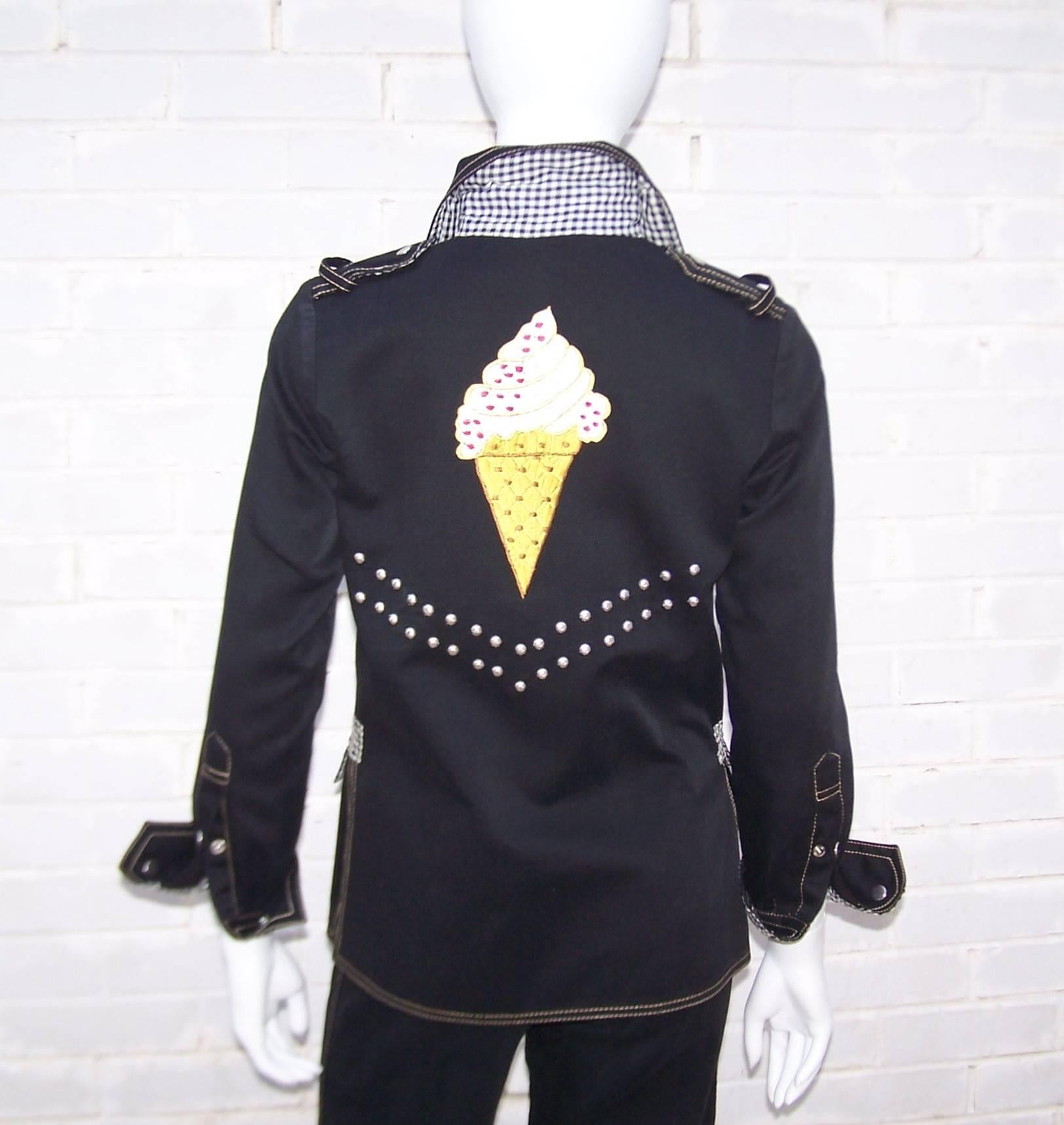 Studded 1970's Bell Bottom Suit With Ice Cream Cone Appliques For Sale ...