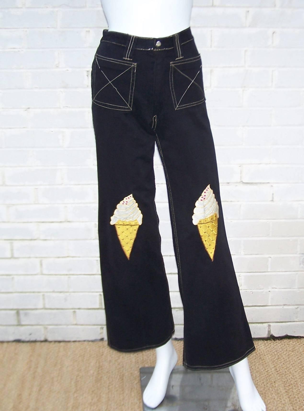 Studded 1970's Bell Bottom Suit With Ice Cream Cone Appliques For Sale ...