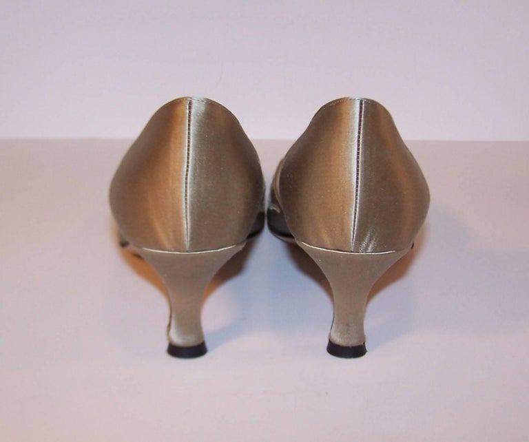 Emma Hope Embroidered Satin Kitten Heel Shoes Sz 38 1/2 at 1stDibs ...