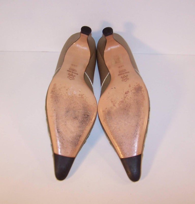 Emma Hope Embroidered Satin Kitten Heel Shoes Sz 38 1/2 at 1stDibs ...