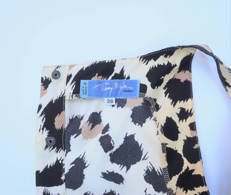 Thierry Mugler Silk Animal Leopard Print Top, C.1990 For Sale at 1stDibs