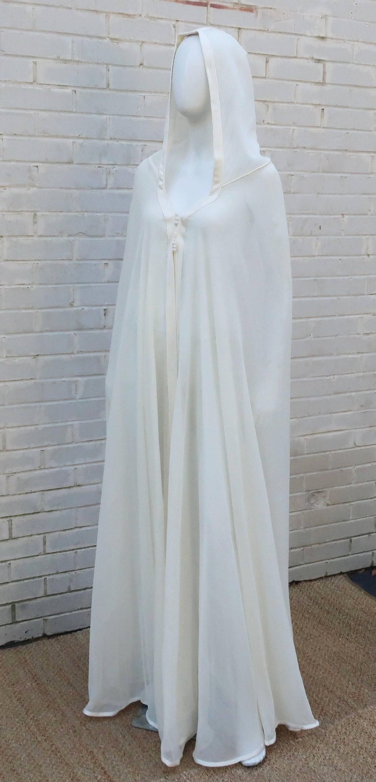 Ethereal Fine Muslin Hooded Robe For Sale at 1stDibs | muslin robe