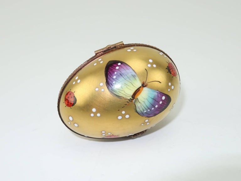 Charming Vintage Limoges Porcelain Egg Shaped Trinket Box at 1stDibs ...
