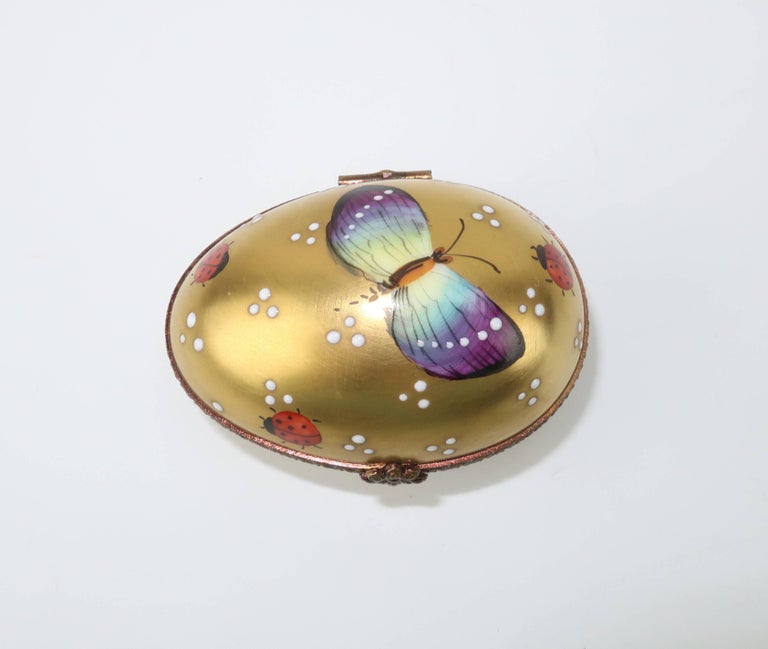 Charming Vintage Limoges Porcelain Egg Shaped Trinket Box at 1stDibs ...