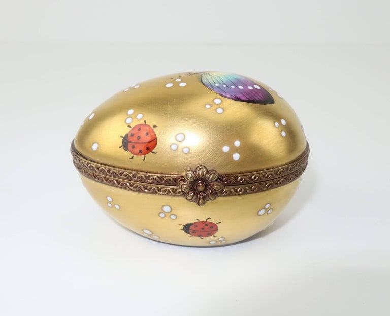 Charming Vintage Limoges Porcelain Egg Shaped Trinket Box at 1stDibs ...