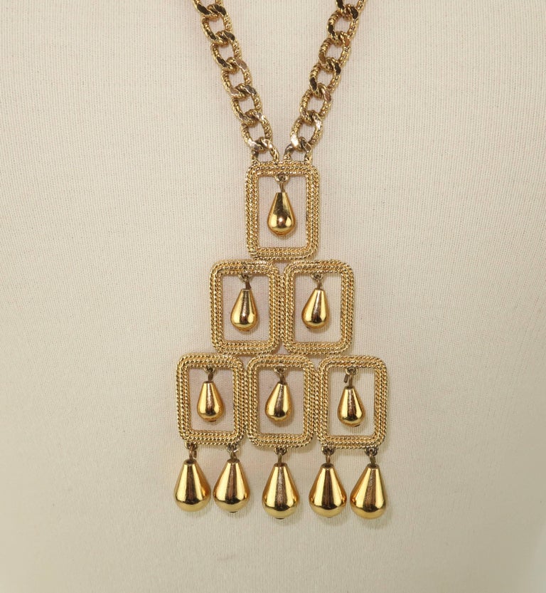 1960’s Monet Gold Tone Modernist Pendant Necklace at 1stDibs | monet ...