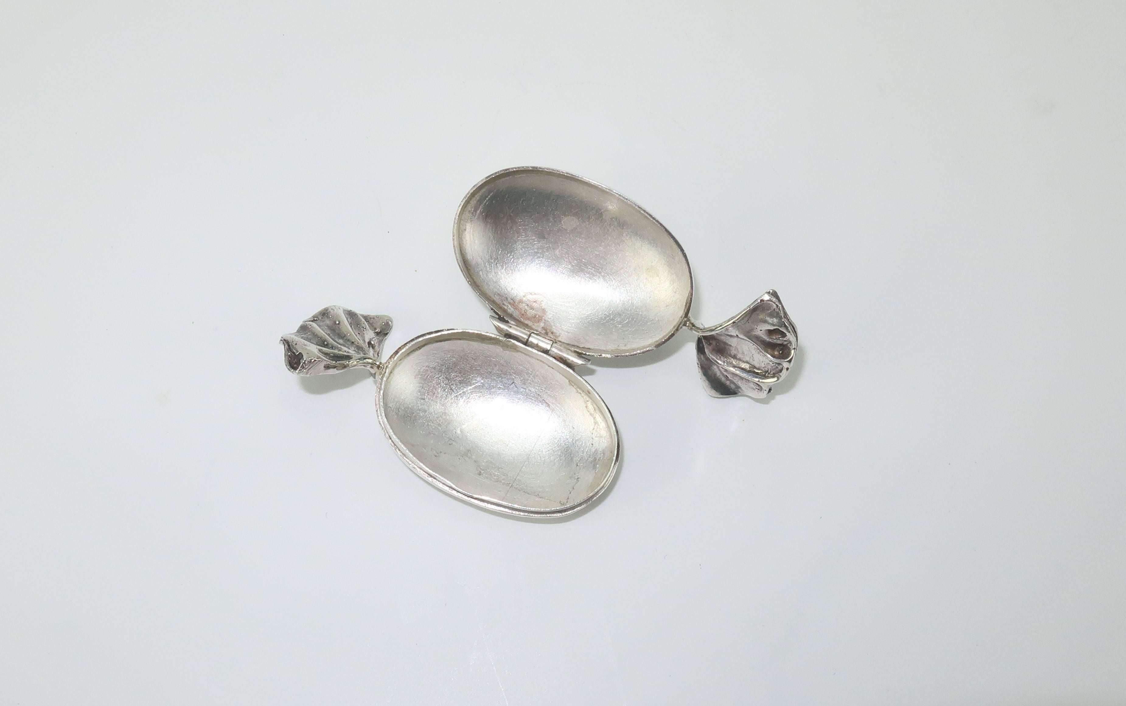 Whimsical English Sterling Silver Candy Pill Box at 1stDibs | silver ...