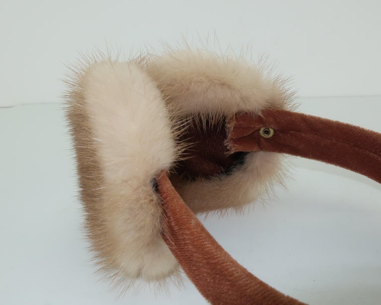 Blonde Mink Fur and Velvet Vintage Ear Muffs at 1stDibs