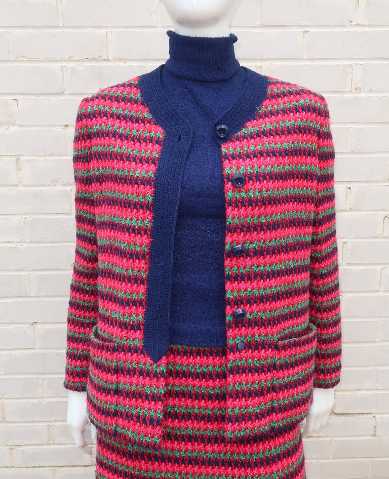 Murrell Hand Crocheted Knit Three Piece Suit, 1960s For Sale at 1stDibs