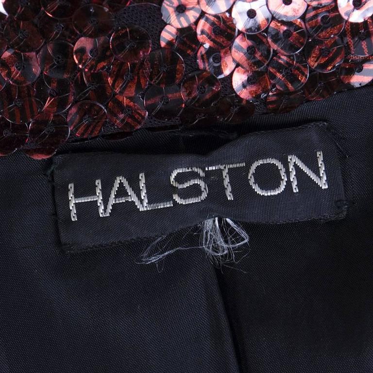 Halston 70s Brown Sequin Disco Jacket For Sale at 1stDibs
