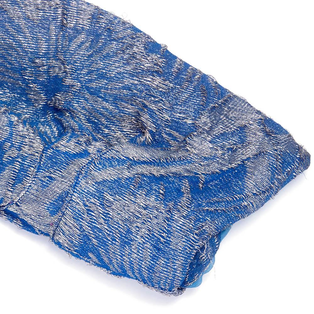30s Blue lame Bias Gown with Jacket For Sale at 1stDibs