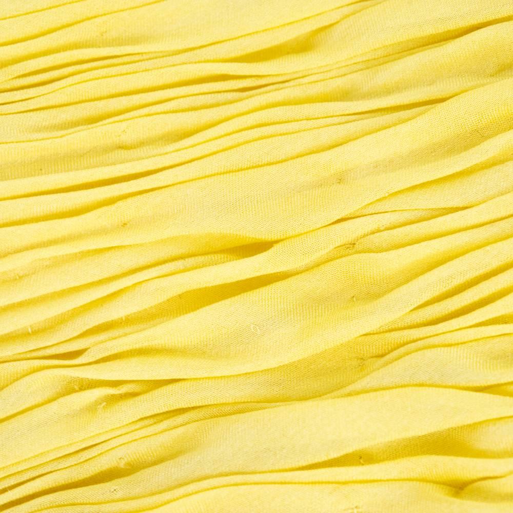 2000s Valentino Yellow Silk Chiffon Peek-A-Boo Cocktail Dress For Sale ...