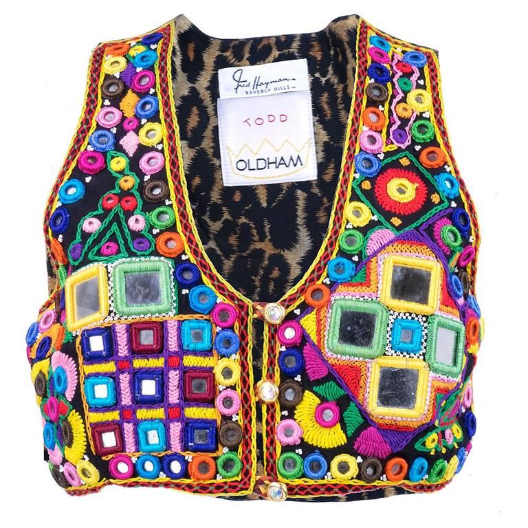 90s Todd Oldham Multi-Color Ethnic Inspired Vest For Sale at 1stDibs
