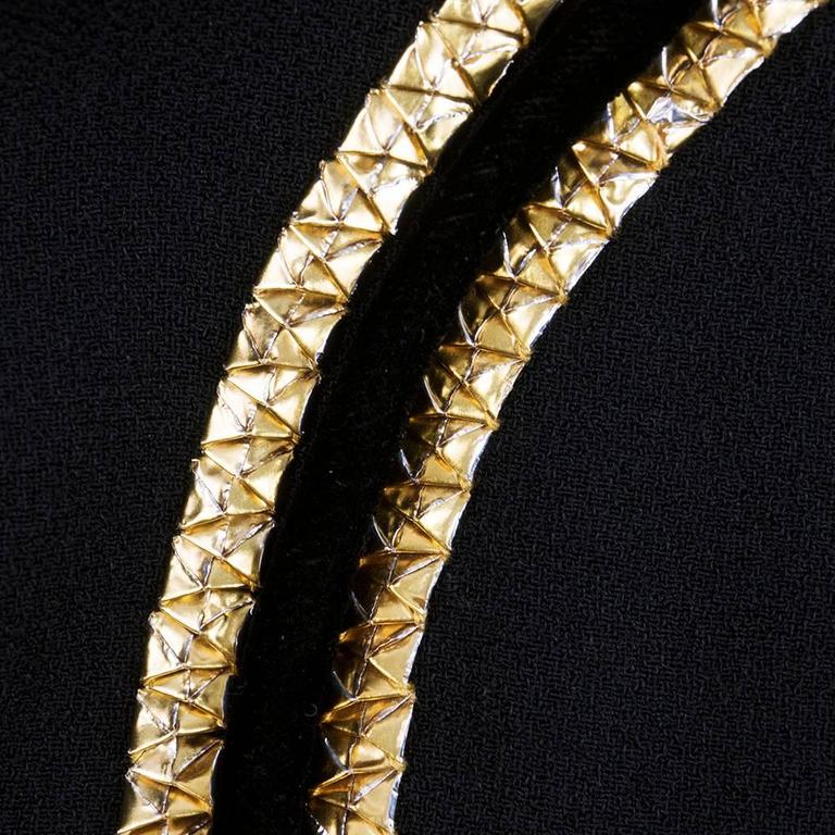 30s Chez Ninon Black Crepe Bias Cut Gown with Gold Foil Trim For Sale ...