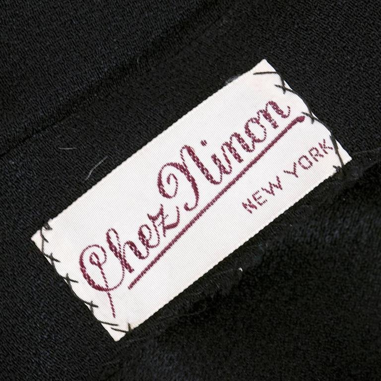 30s Chez Ninon Black Crepe Bias Cut Gown with Gold Foil Trim For Sale ...